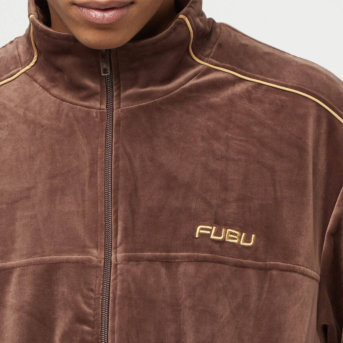 FUBU Corporate Velours Track Jacket brown/sand – BBALLTOWN