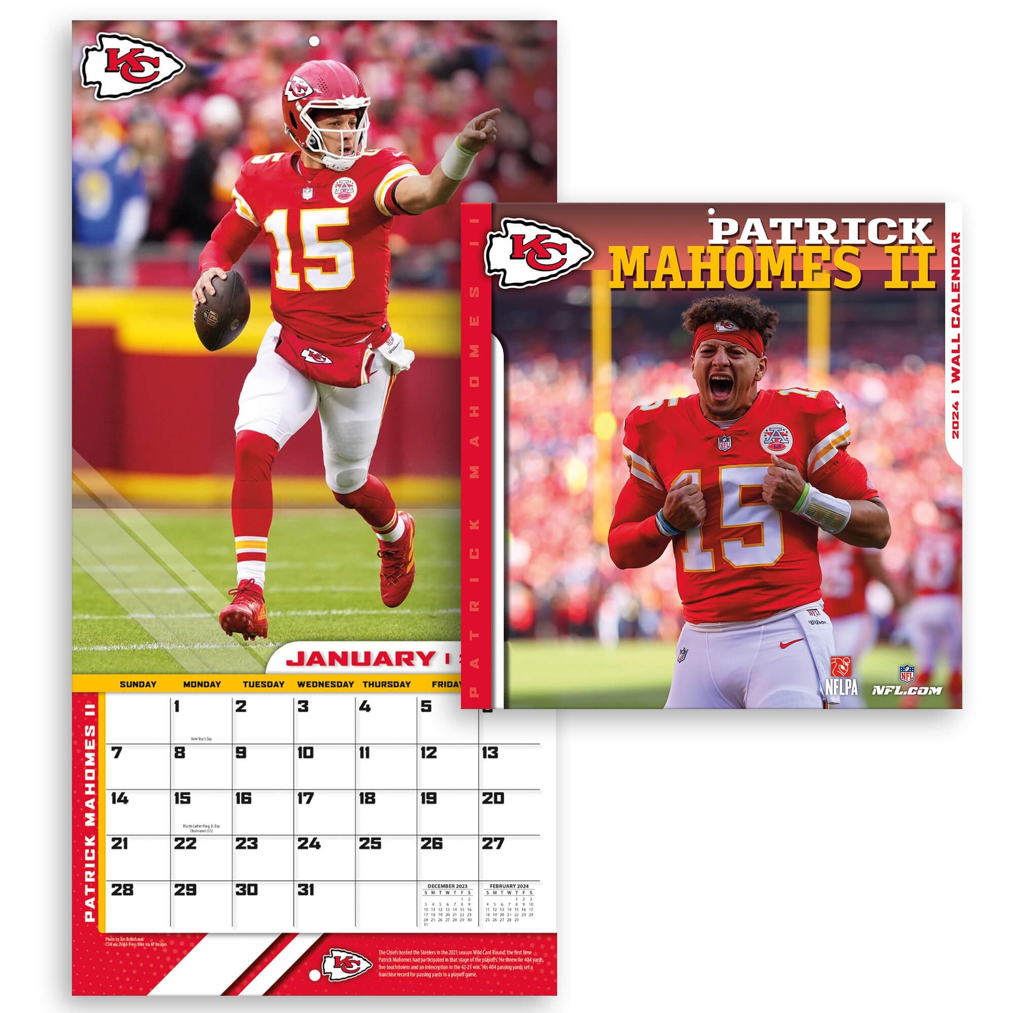 TURNER SPORTS NFL 2024 (30x60 cm) WALL CALENDAR KANSAS CITY CHIEFS PAT ...